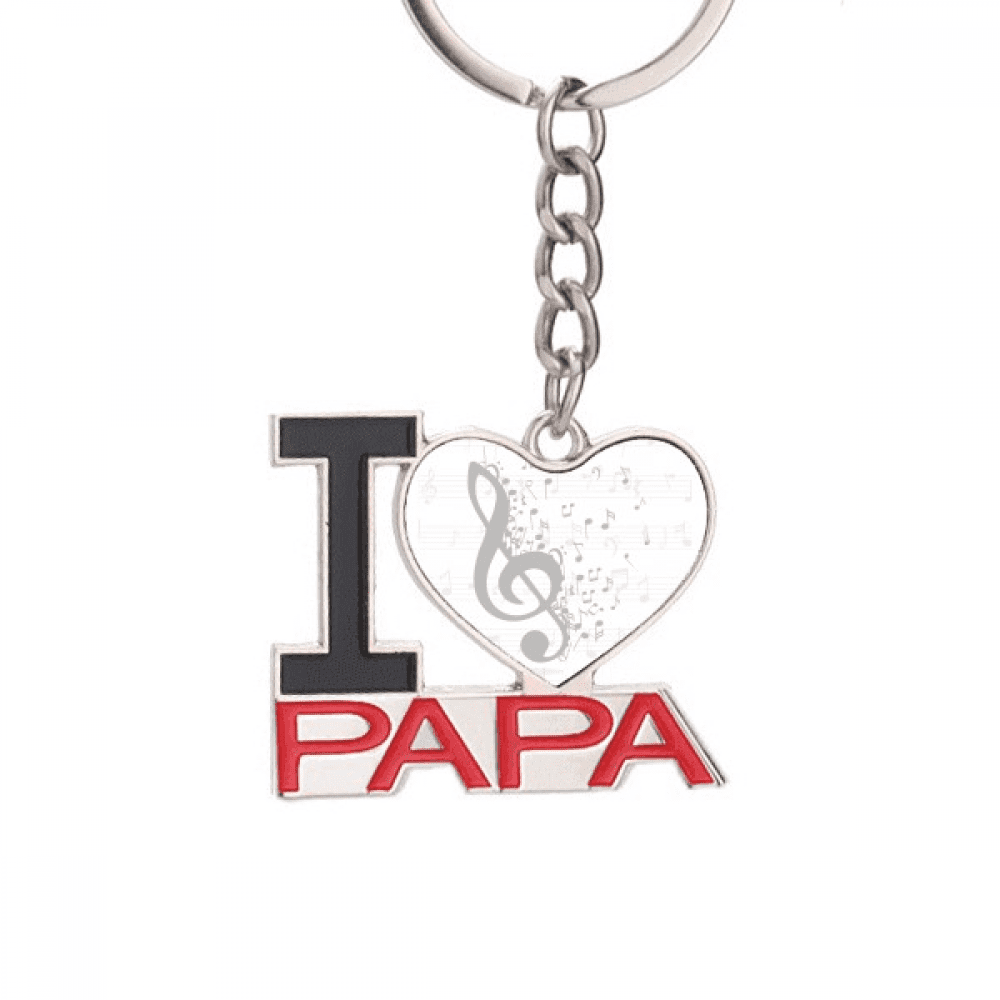 Treble Clef Flappg Music Note Keychain Metal Keyring Holder Love PAPA ...