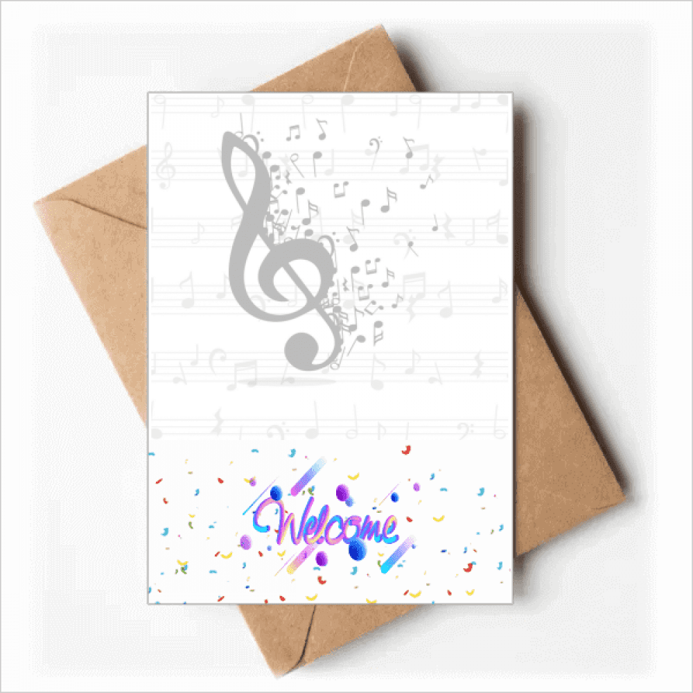 Treble Clef Flappg Music Note Welcome Back Greeting Cards Envelopes Blank - Walmart.com
