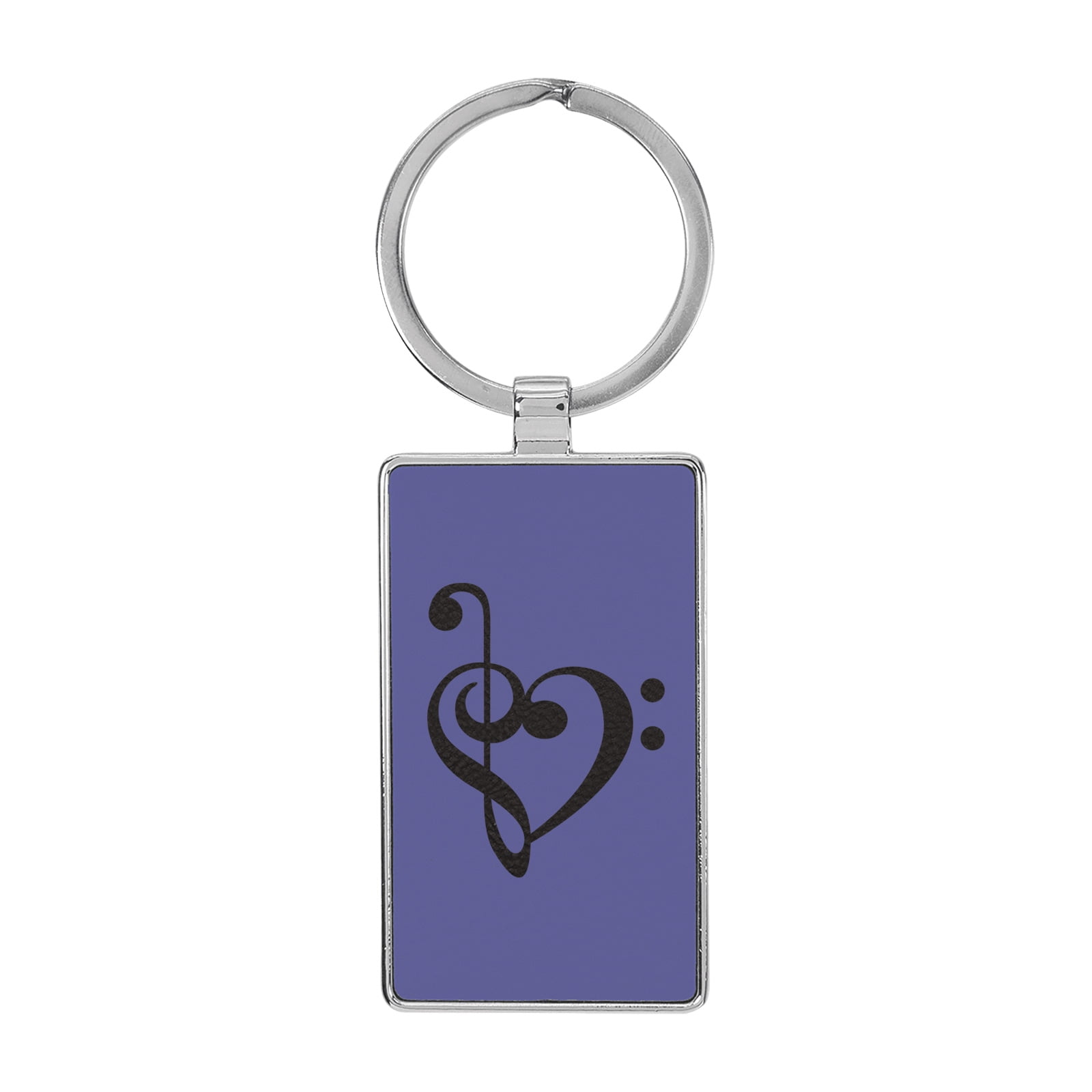 Treble Clef Heart Premium Leatherette Keychain band girly - Purple ...