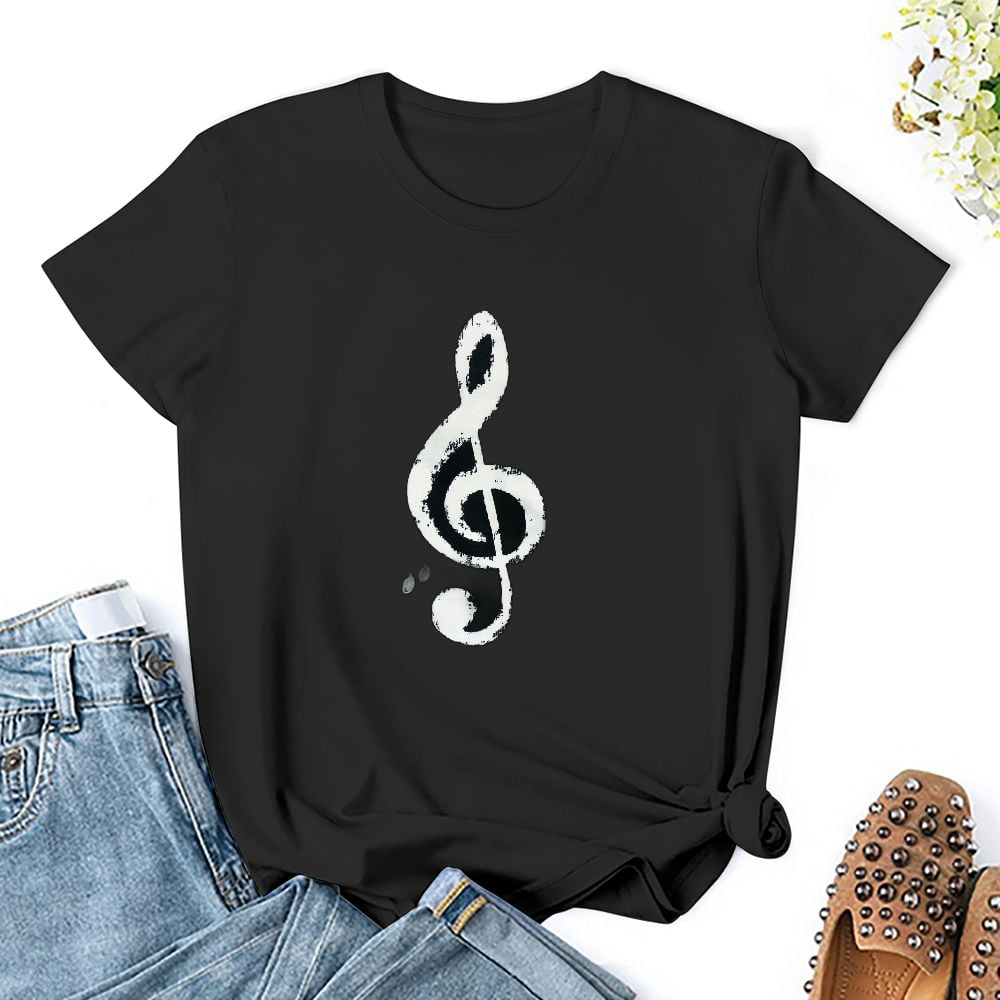Treble Clef Keyboard Classical Music Notes Pianist Piano T-Shirt ...