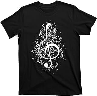 Treble Clef Keys Piano Player Pianist Classical Music T-Shirt Black ...