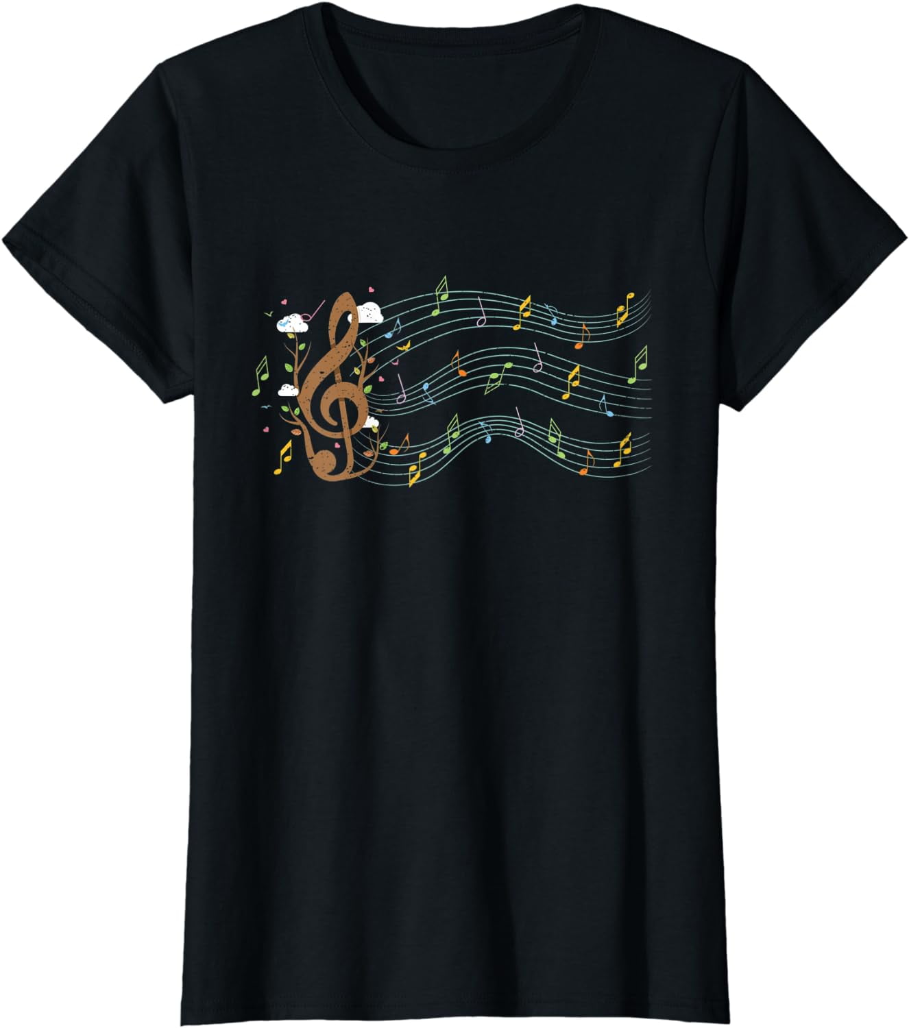 Treble Clef Melody Music Notes Musician Gift Music T-Shirt - Walmart.com