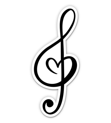 Treble Clef Music - 7" Vinyl Sticker - For Car Laptop I-Pad ...