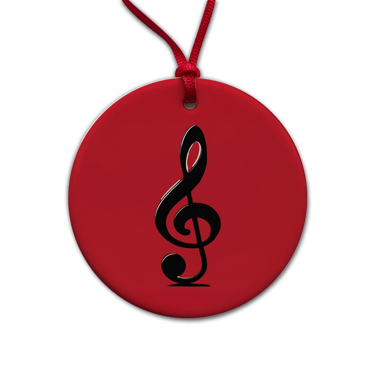 Treble Clef Music Musical Musician Christmas Tree Holiday Round Ceramic ...