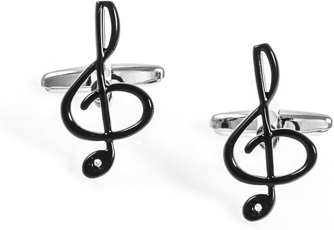 Treble Clef Music Note Pair Cufflinks in a Presentation Gift Box ...