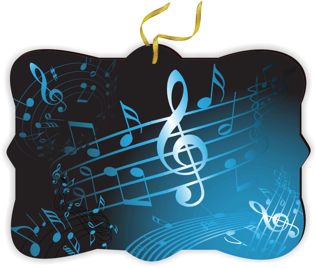 Treble Clef Music Note Sheet Music Blue - for Car Interior Rear View ...