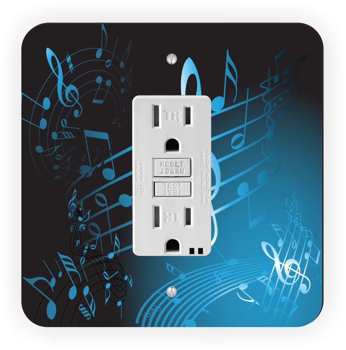 Treble Clef Music Note Sheet Music Blue - GFI Switch Plate Cover - GFI ...