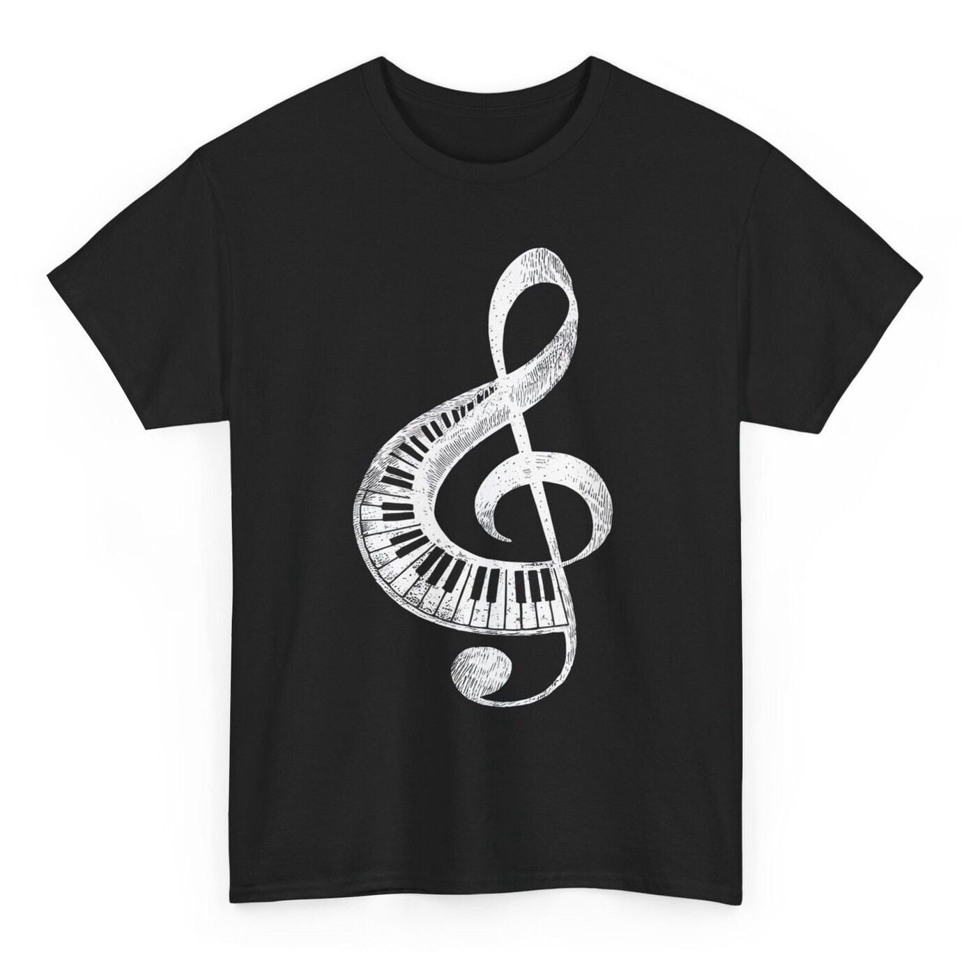Treble Clef Music Notes Keyboard T-shirt - Novelty Pianist Musician ...