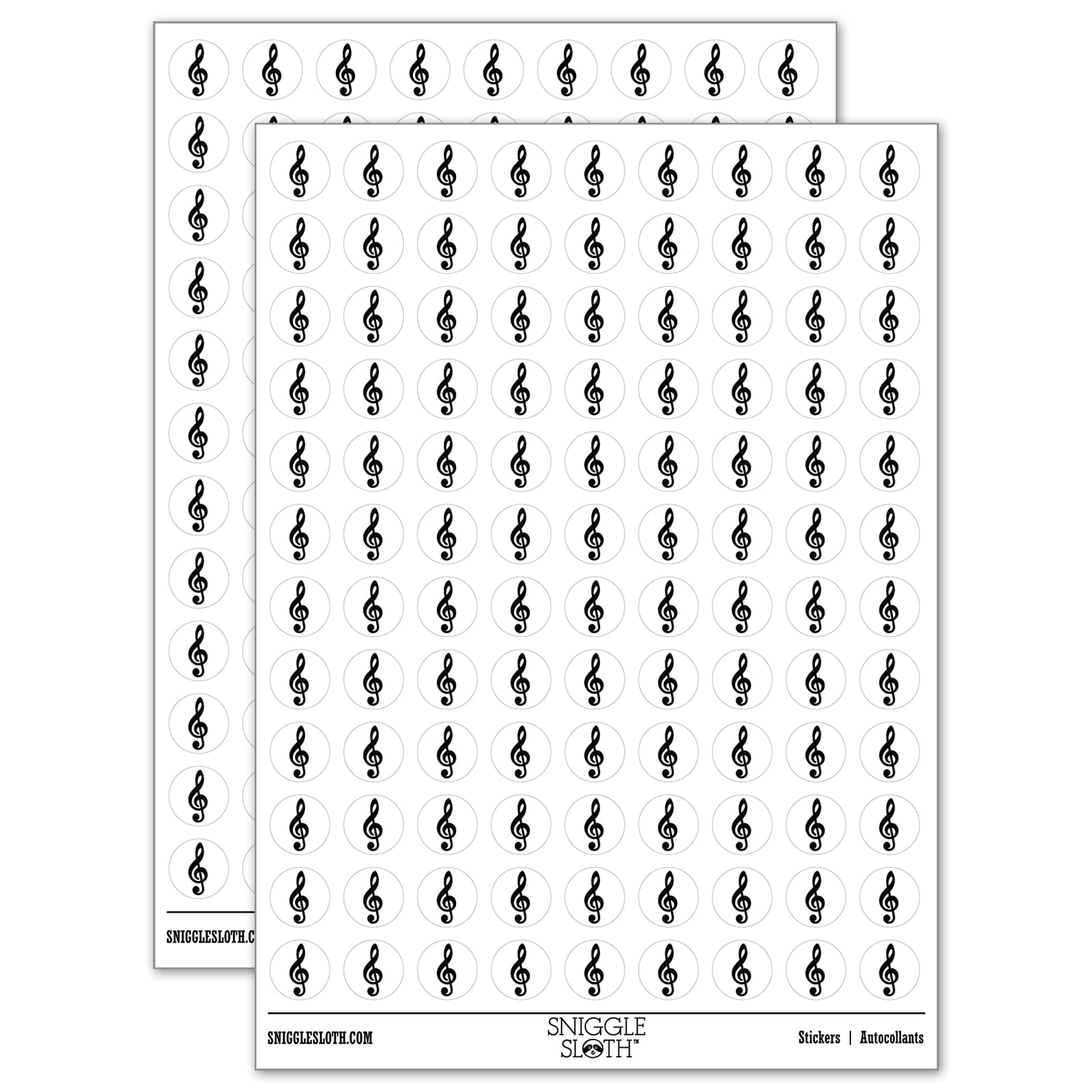 Treble Clef Music 200+ Round Stickers - White - Gloss Finish - 0.50 ...