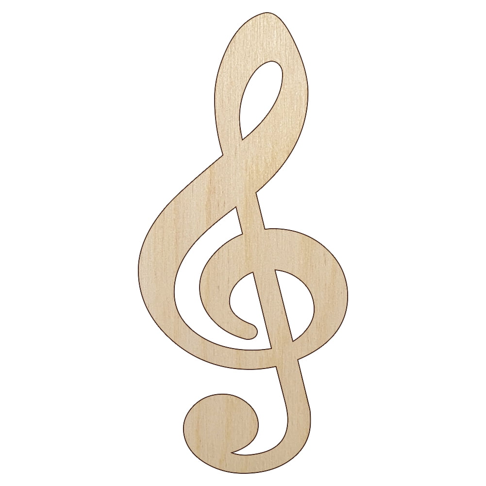 Treble Clef Music Wood Shape Unfinished Piece Cutout Craft DIY Projects ...