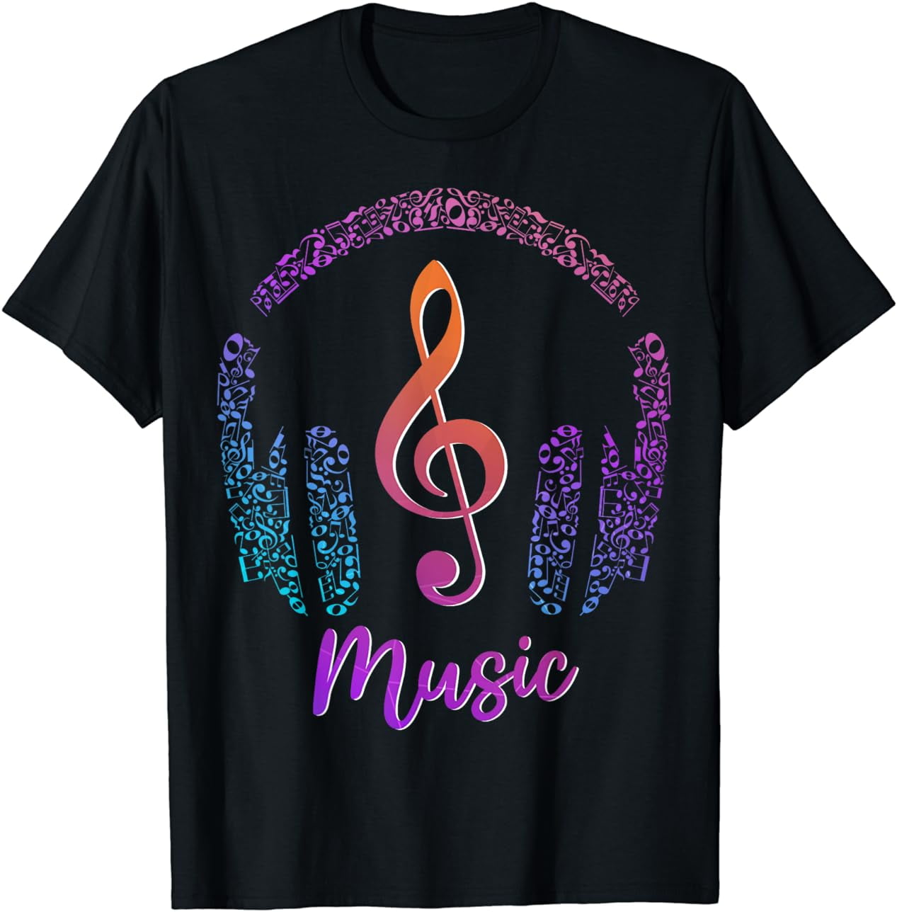 Treble Clef Musical Notes Music Lover Musician Instrument T-Shirt ...