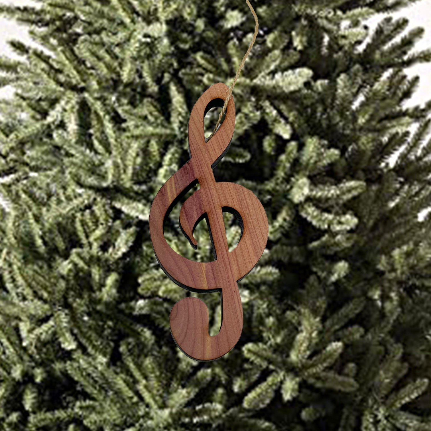 Treble Clef Note - Cedar Ornament - Walmart.com