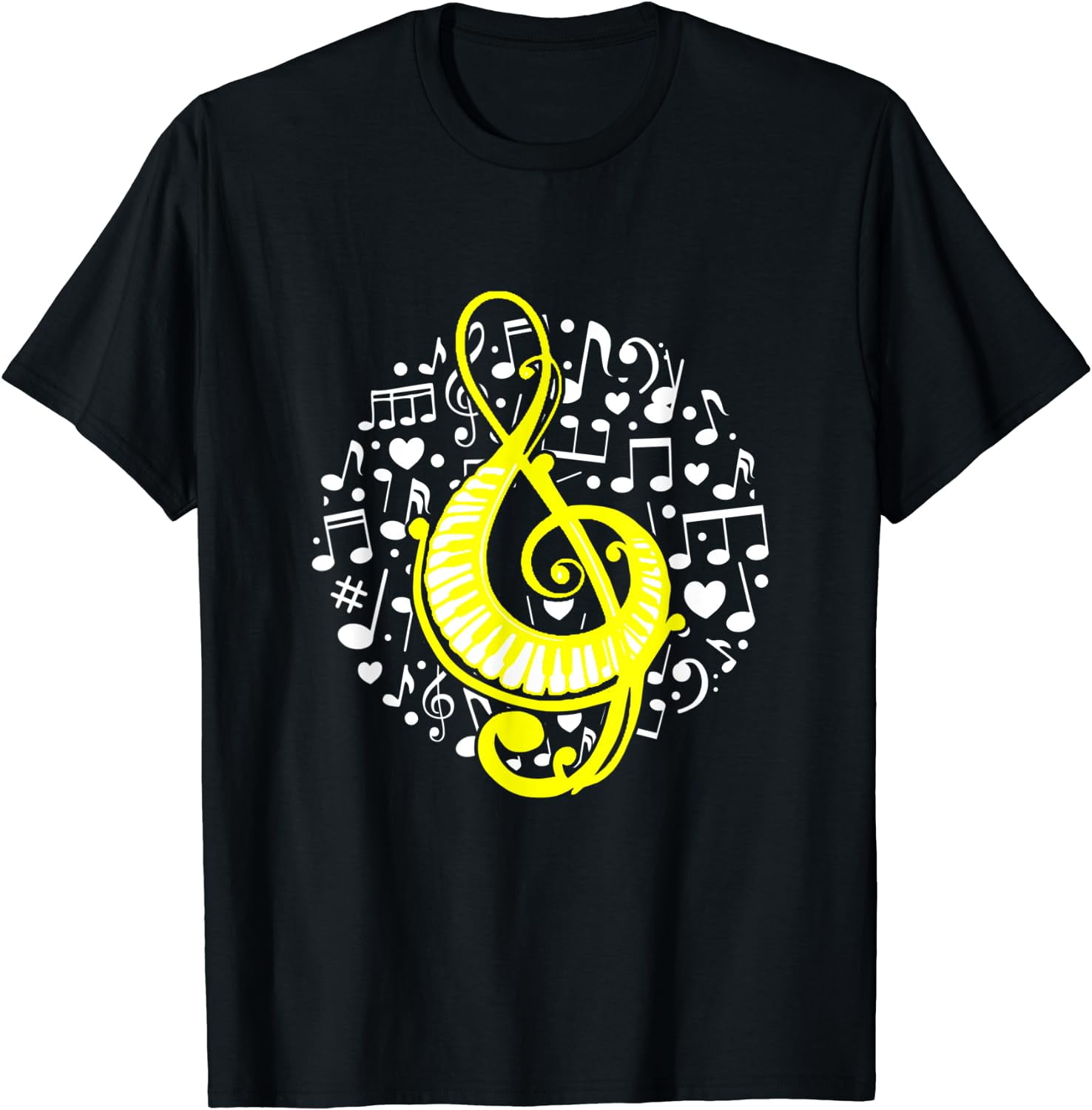 Treble Clef Piano Music Musicinstrument T-Shirt - Walmart.com