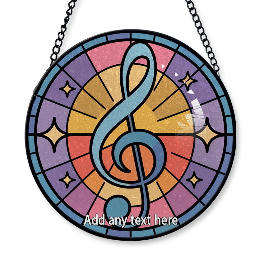 Treble Clef Stained Glass Suncatcher Window Hanging – Personalized ...
