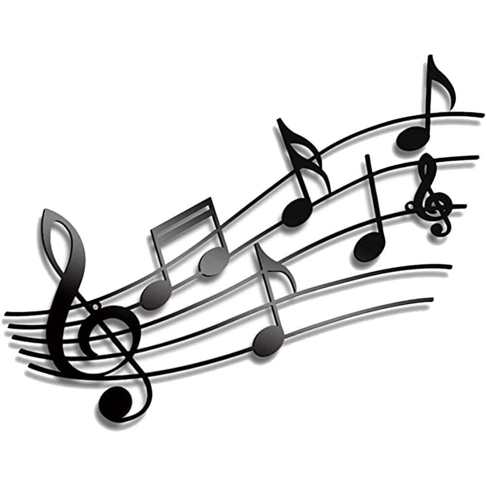 Treble Clef Wall Decor Hanging Black Musical Note Decoration Bar ...