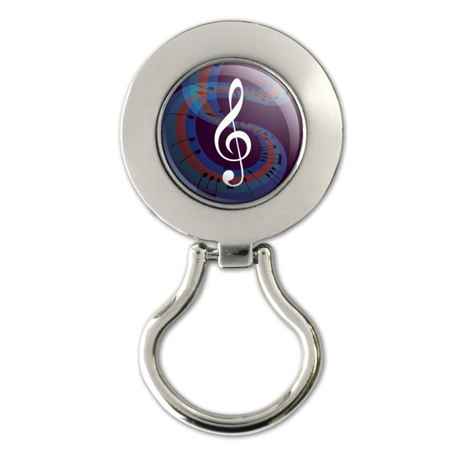 Treble Clef on Music Notes Magnetic Metal Eyeglass ID Badge Holder ...