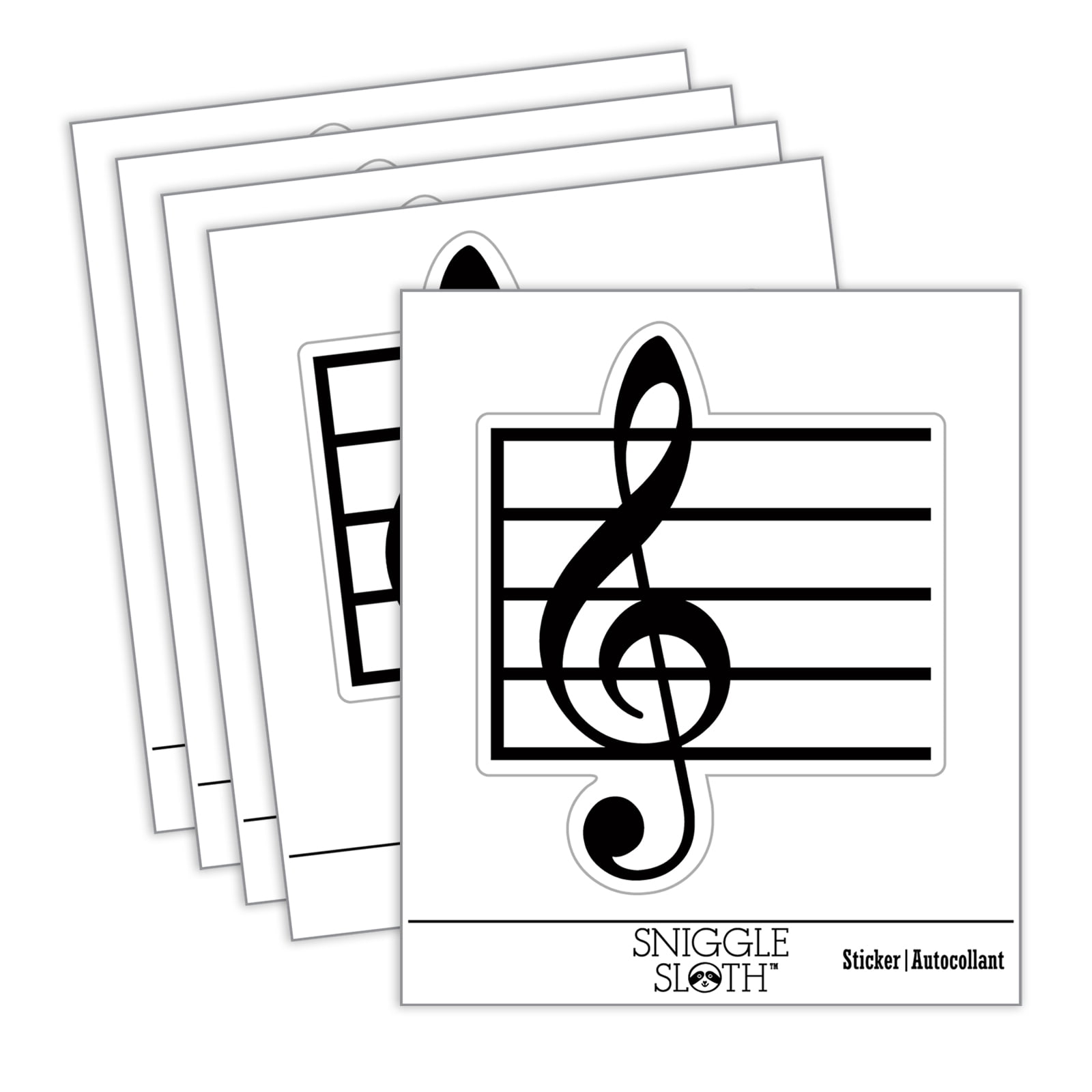 Treble Clef on Staff Music Car Window Bumper Water Bottle Phone Tablet ...