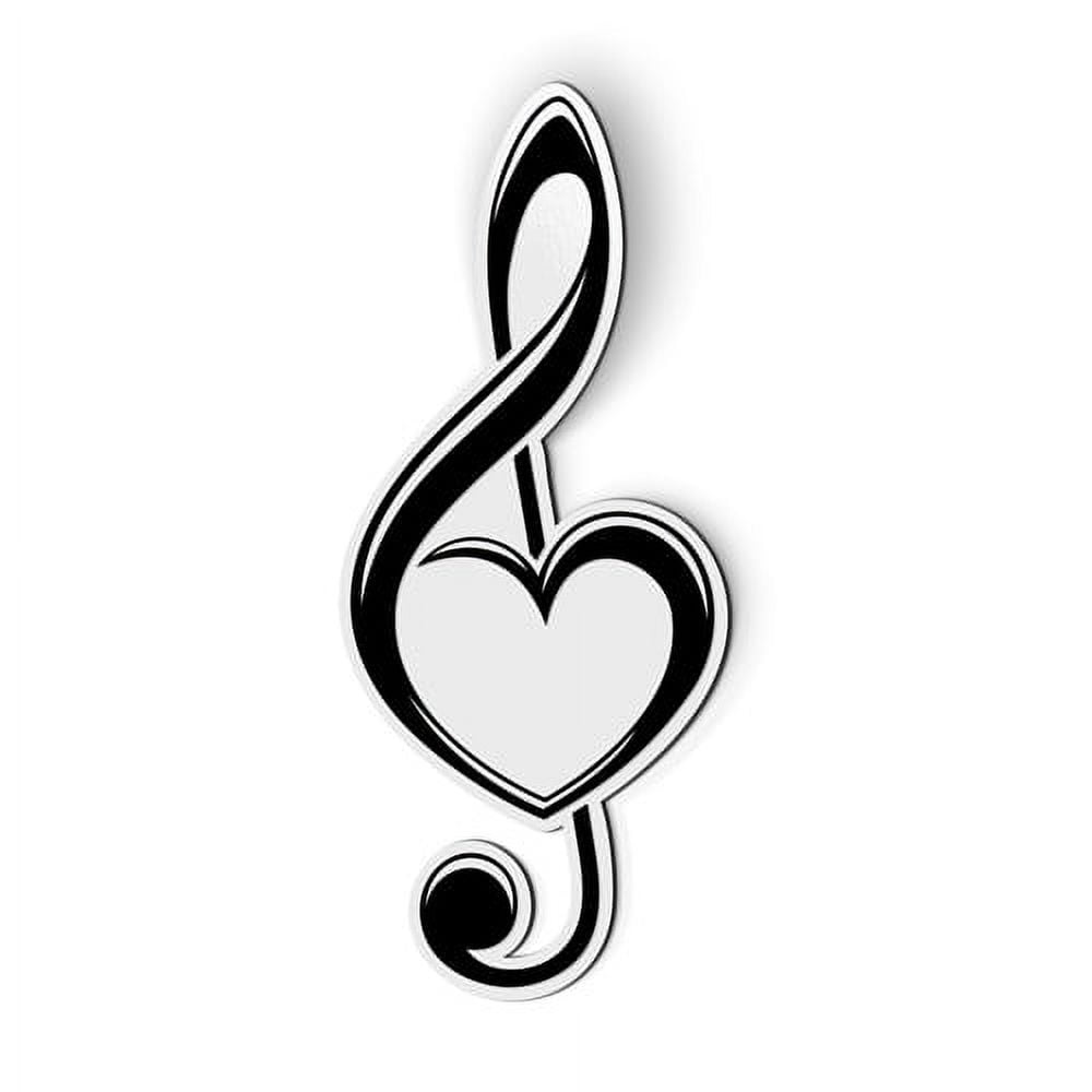Treble Clef with Heart Love Music - 5" Magnet for Car Locker ...