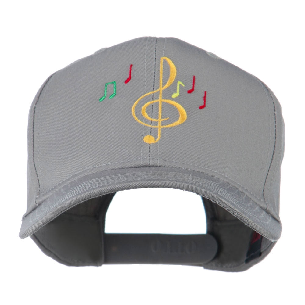 Treble Clef with Notes Embroidered Cap - Grey OSFM - Walmart.com