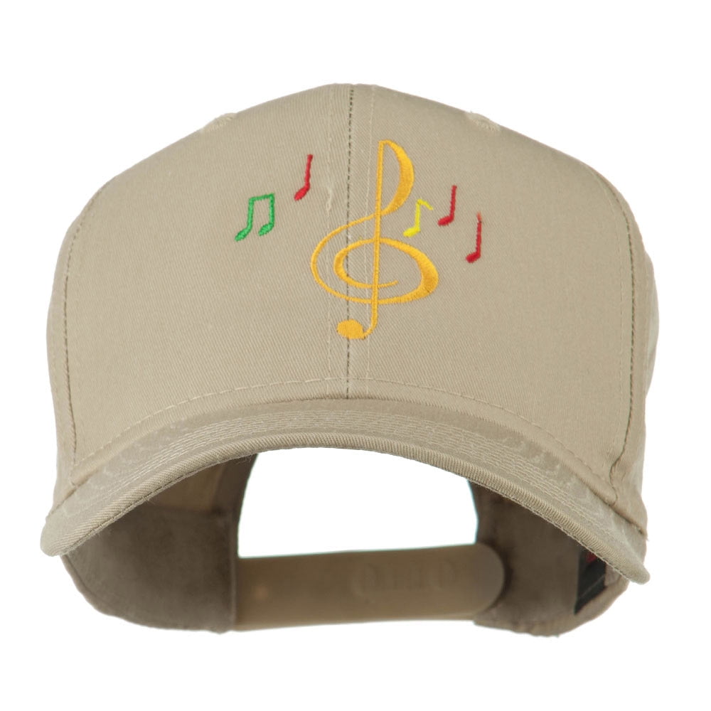 Treble Clef with Notes Embroidered Cap - Khaki OSFM - Walmart.com