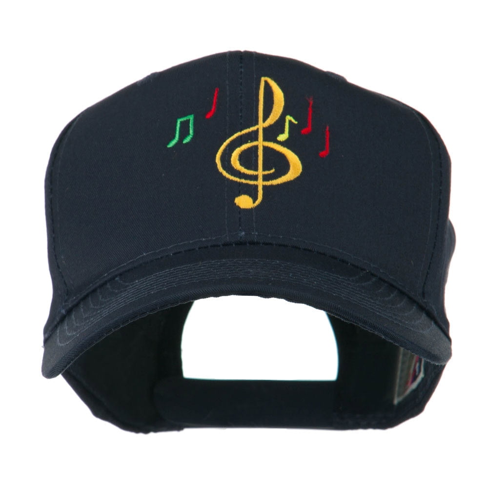 Treble Clef with Notes Embroidered Cap - Navy OSFM - Walmart.com