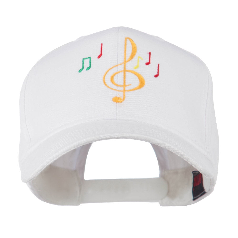 Treble Clef with Notes Embroidered Cap - White OSFM - Walmart.com