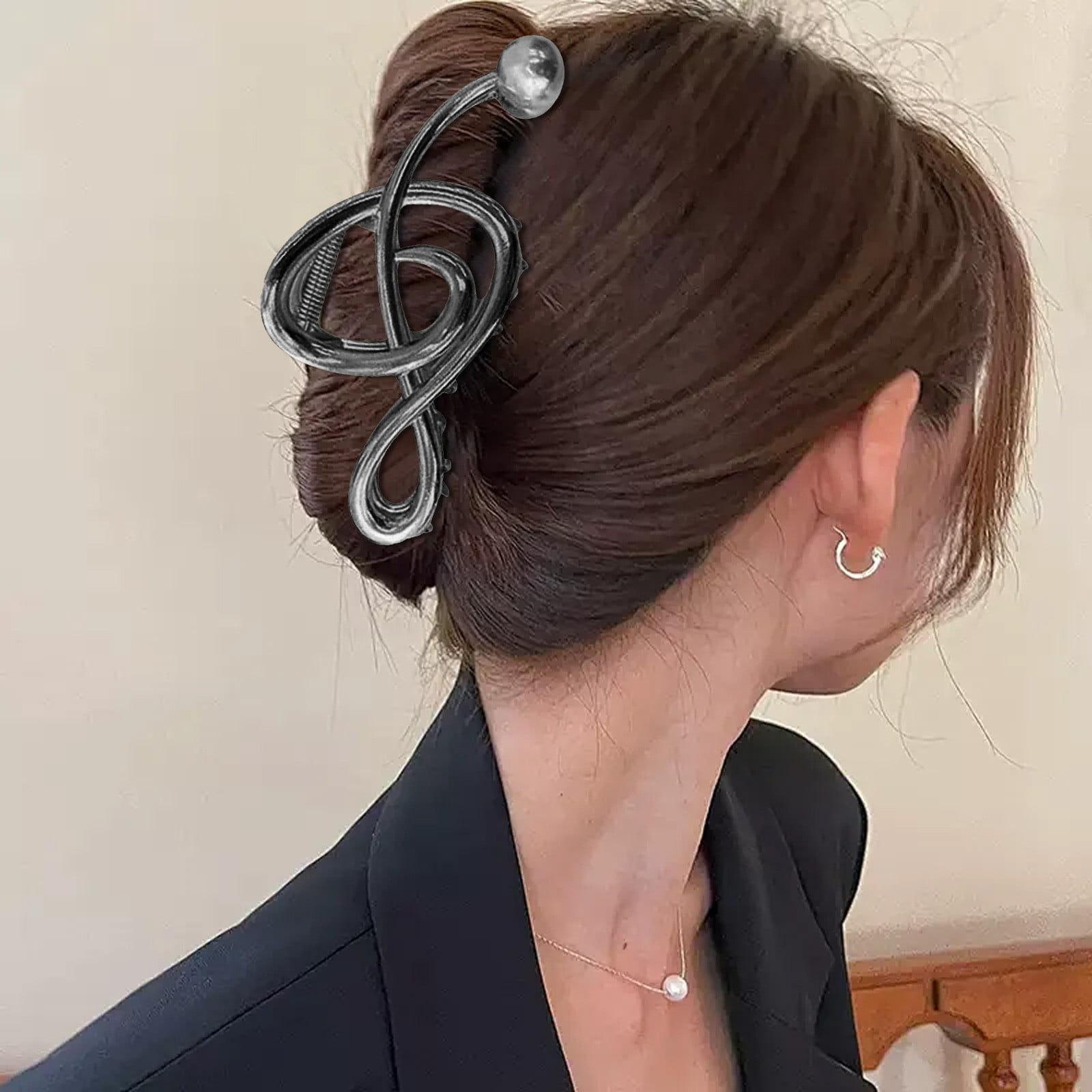 Treble Hair With Pearl For Women Large Metal Music Note Elegant Treble ...