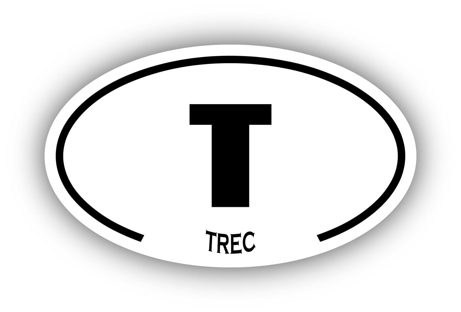 Trec T Oval Bumper Sticker 3M Vinyl Decal 3 in x 5 in - Walmart.com