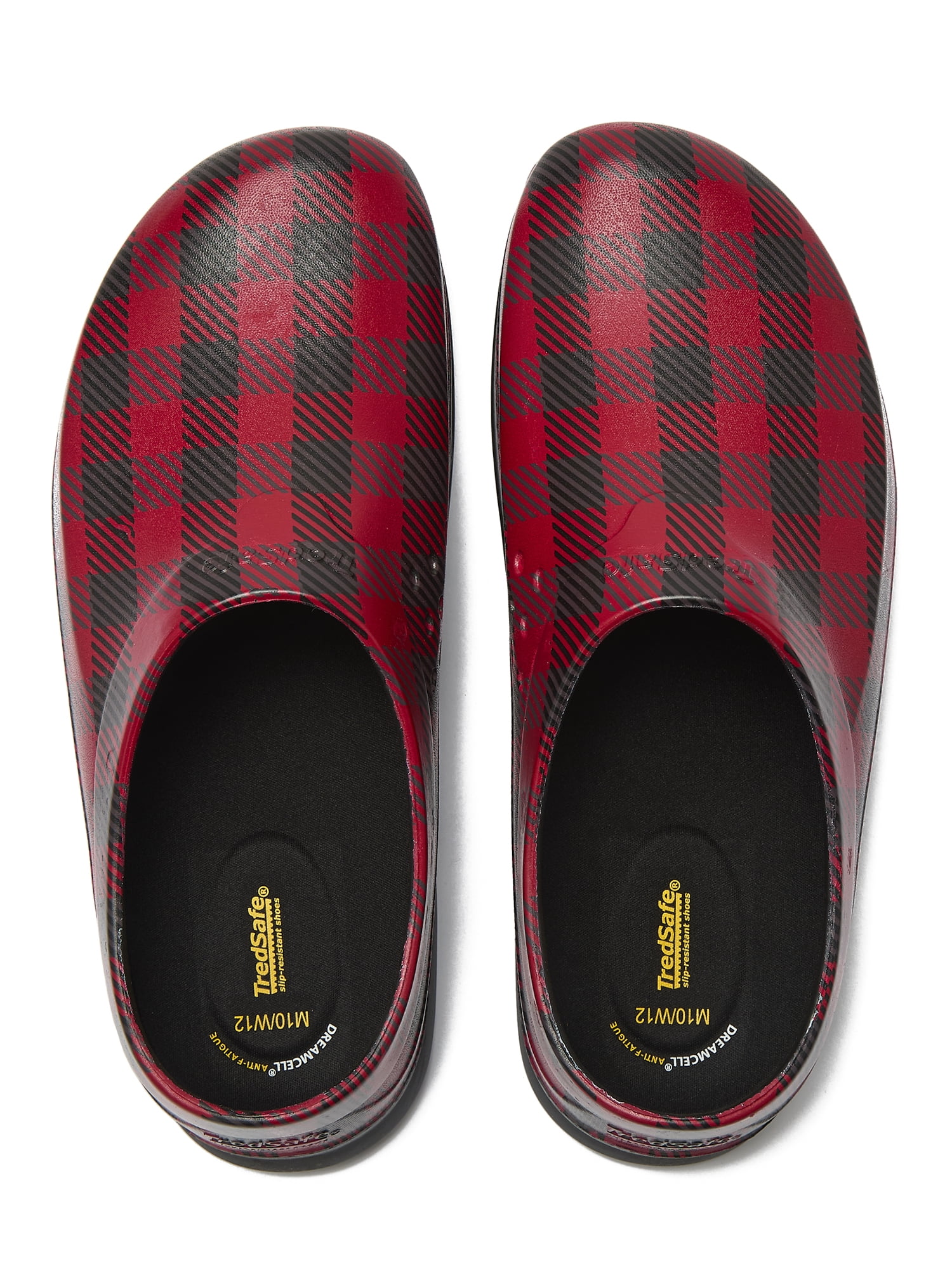 TredSafe Adult Unisex Caspian Slip Resistant Clogs, Buffalo Plaid ...