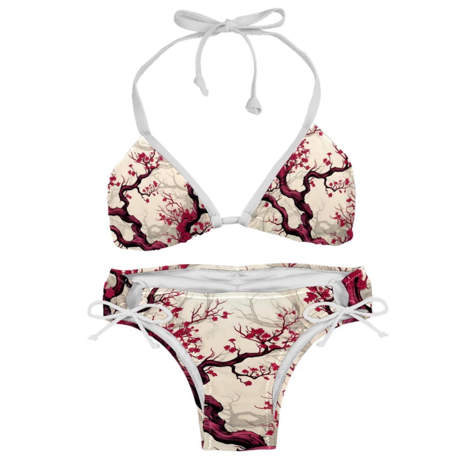 Tree Adjustable Strap Bikini Set with Detachable Sponge, Two-Pack ...
