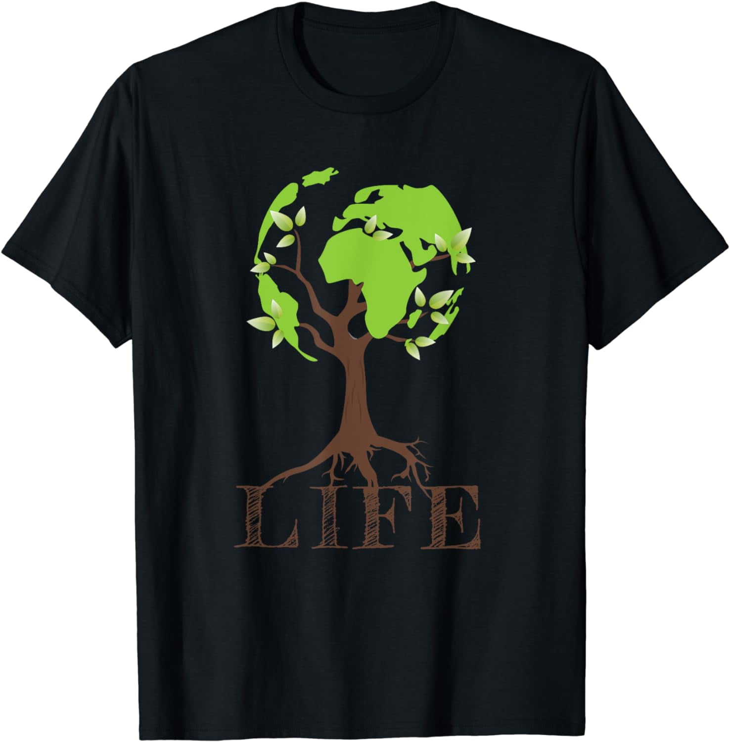 Tree Art Earth Day Cute World Map Environment Plant Trees T-Shirt ...