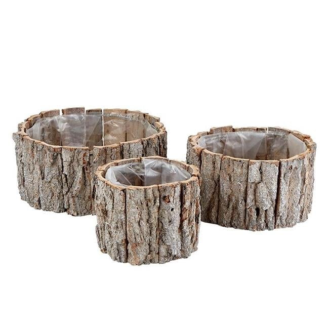 Tree Bark Planters - Set of 3 - Walmart.com