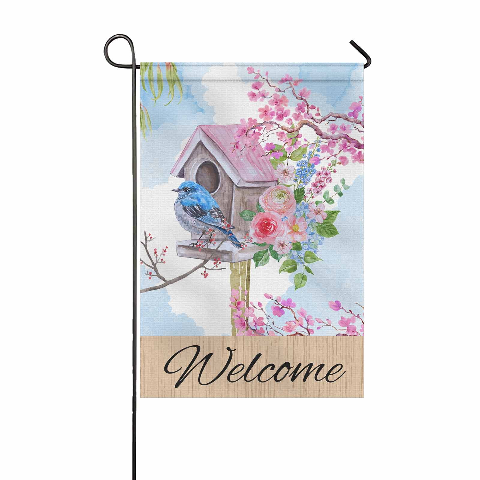 Tree Birds Garden Flags 12x18 Double Sided Decorative Yard Flags for ...