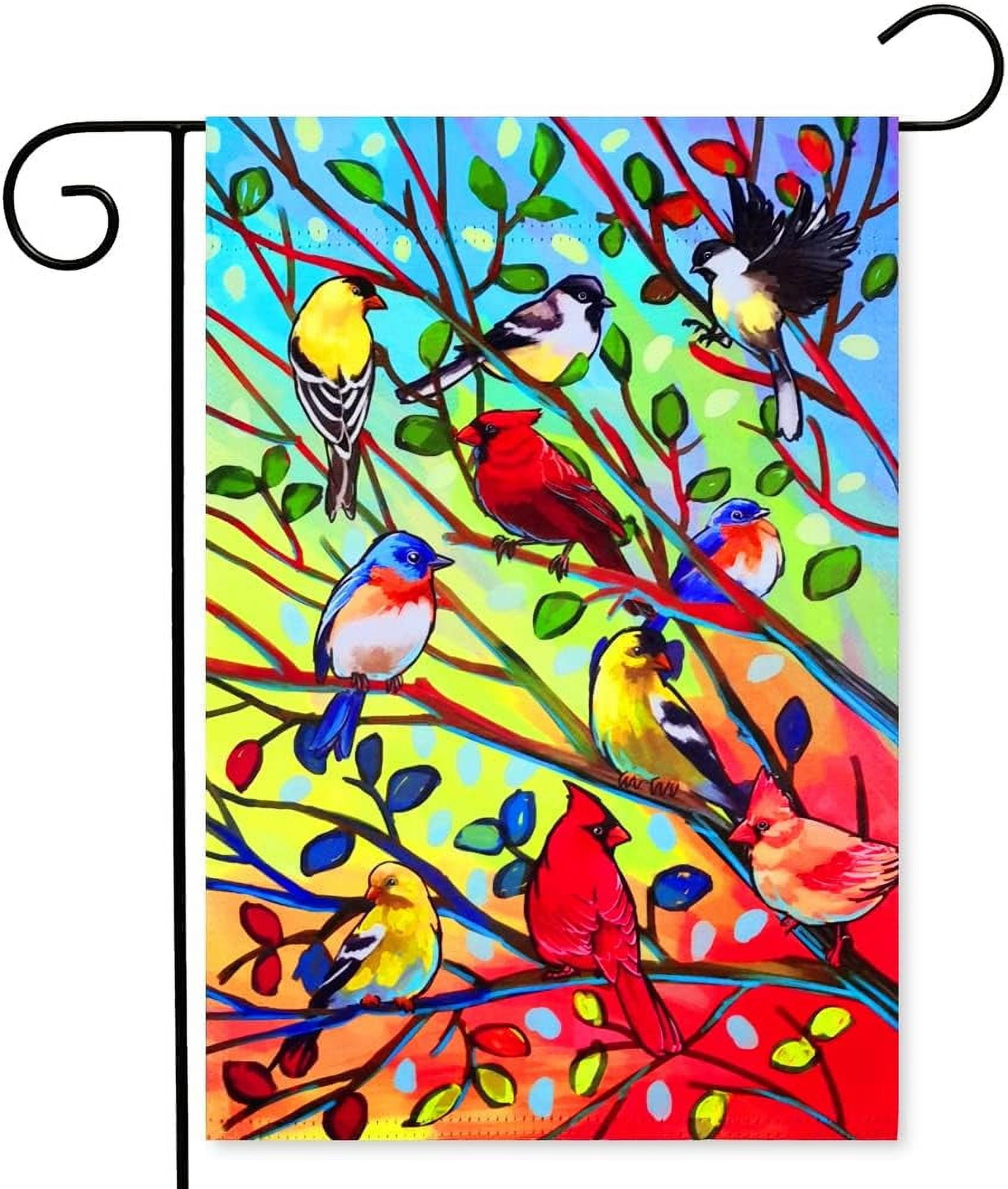 Tree Birds Garden Flags 12x18 Double Sided Decorative Yard Flags for ...