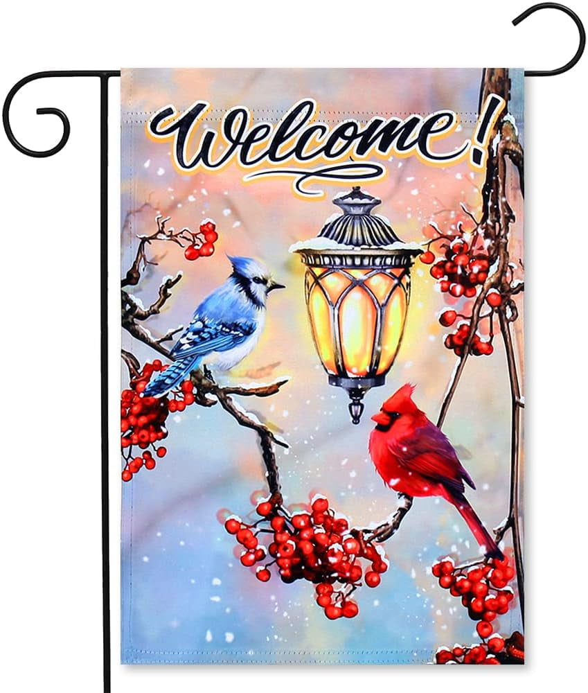 Tree Birds Garden Flags 12x18 Double Sided Decorative Yard Flags for ...