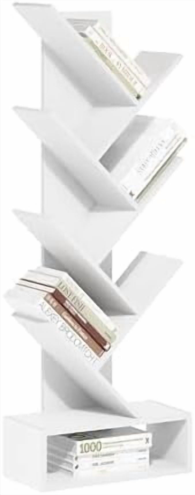 Tree Book Shelf, 7-Tier Bookshelf, Tree Bookcase with Bottom Shelf, 8.4 ...