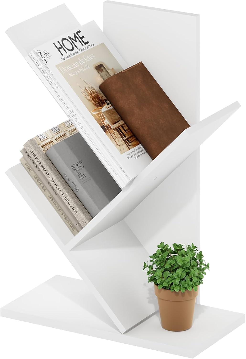 Tree Bookshelf 3-Tier Floor Standing Tree Bookcase, White - Walmart.com