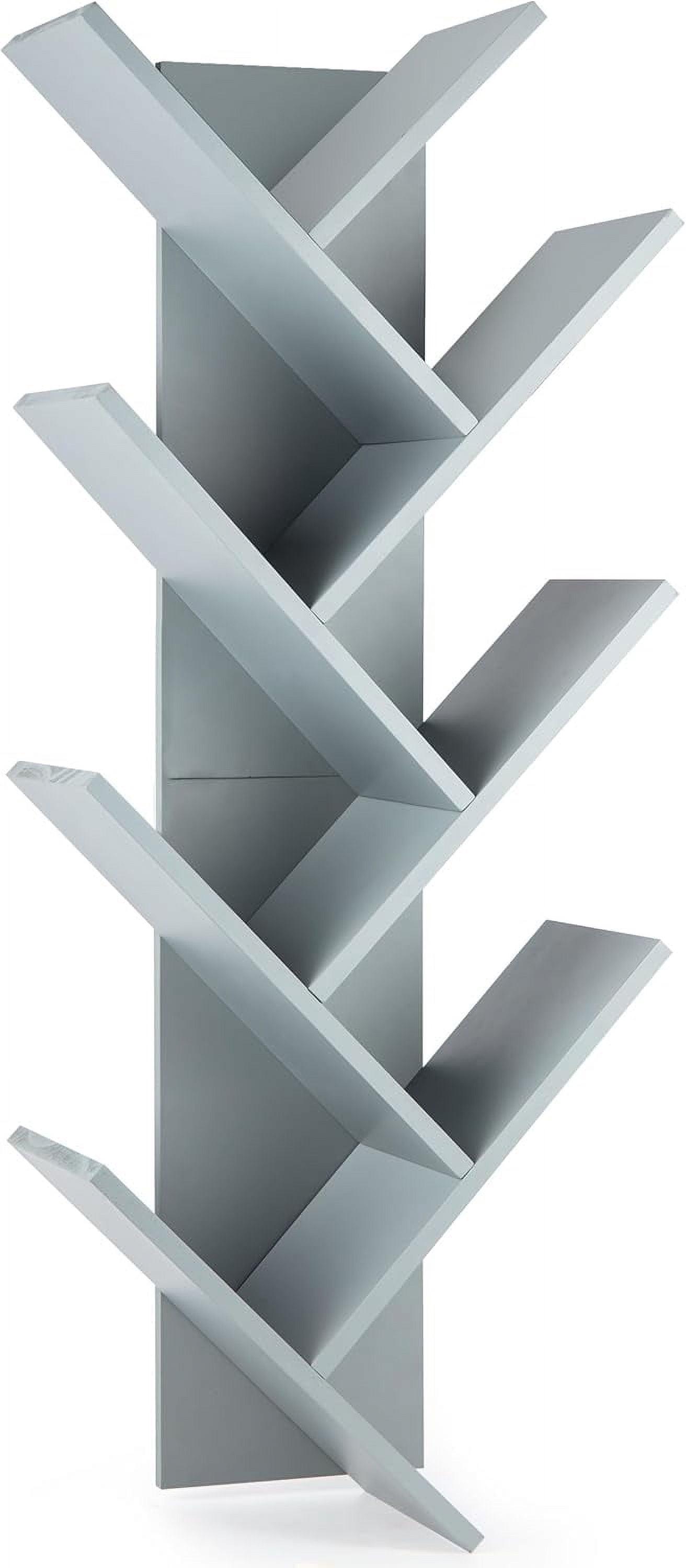 Tree Bookshelf, 7-Tier Wall Mounted Bookshelf Tree – Grey Book ...