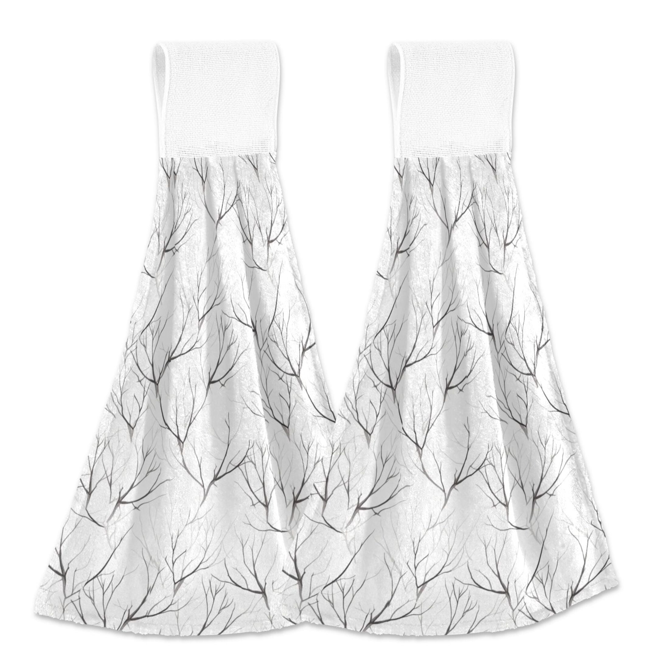 Tree Branch 2pcs Bathroom Hanging Towels Velcro Soft Hand Towel ...