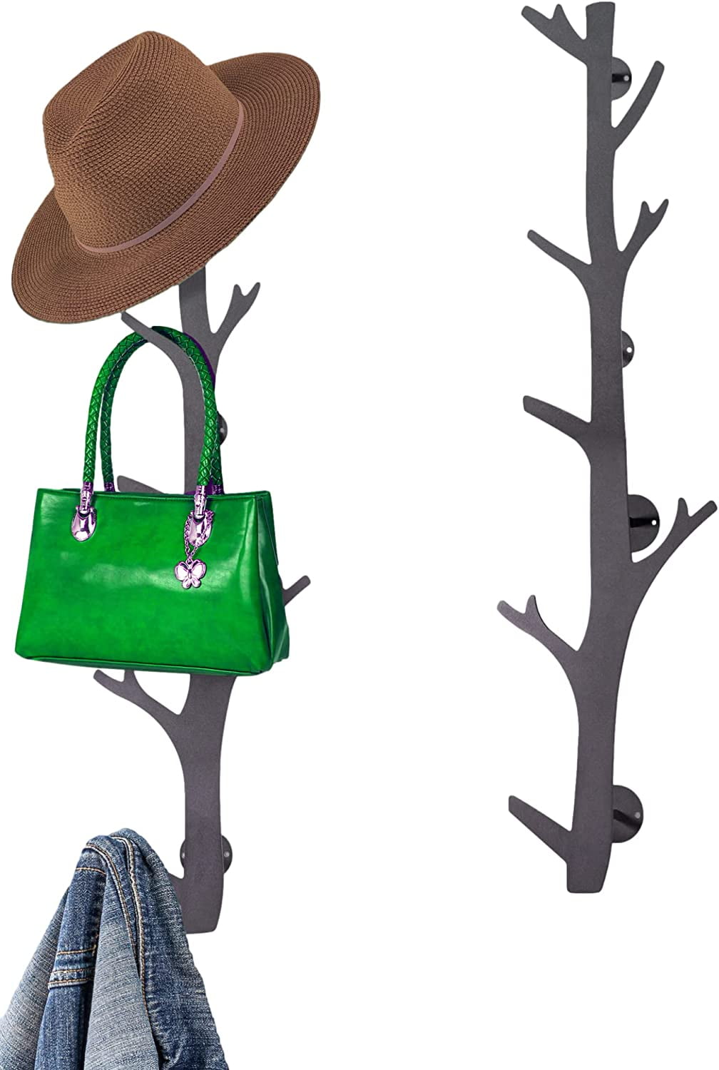 Tree Branch Coat Rack Wall Mount Hat Rack for Caps,Coats, Purse Wall ...