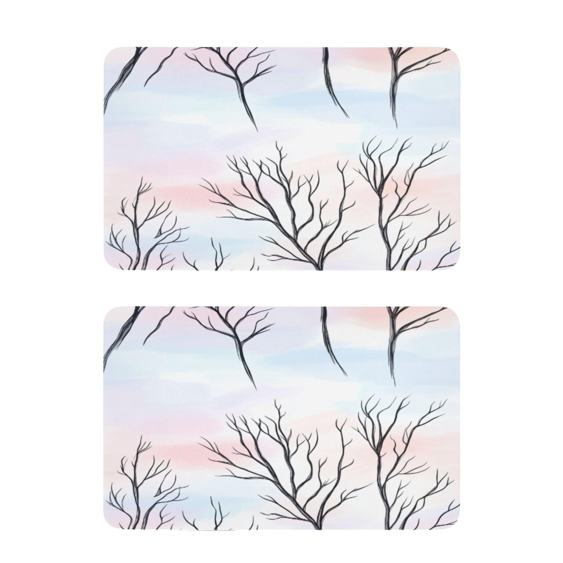 Tree Branches Pastel Pattern 2 Pack 4x2.5 Inch Magnetic Stickers Thick ...