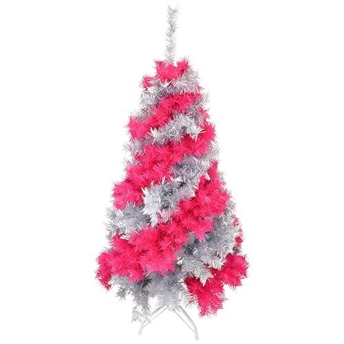 Tree Buddees Pink and Silver Swirl Colored Artificial Christmas Tree ...