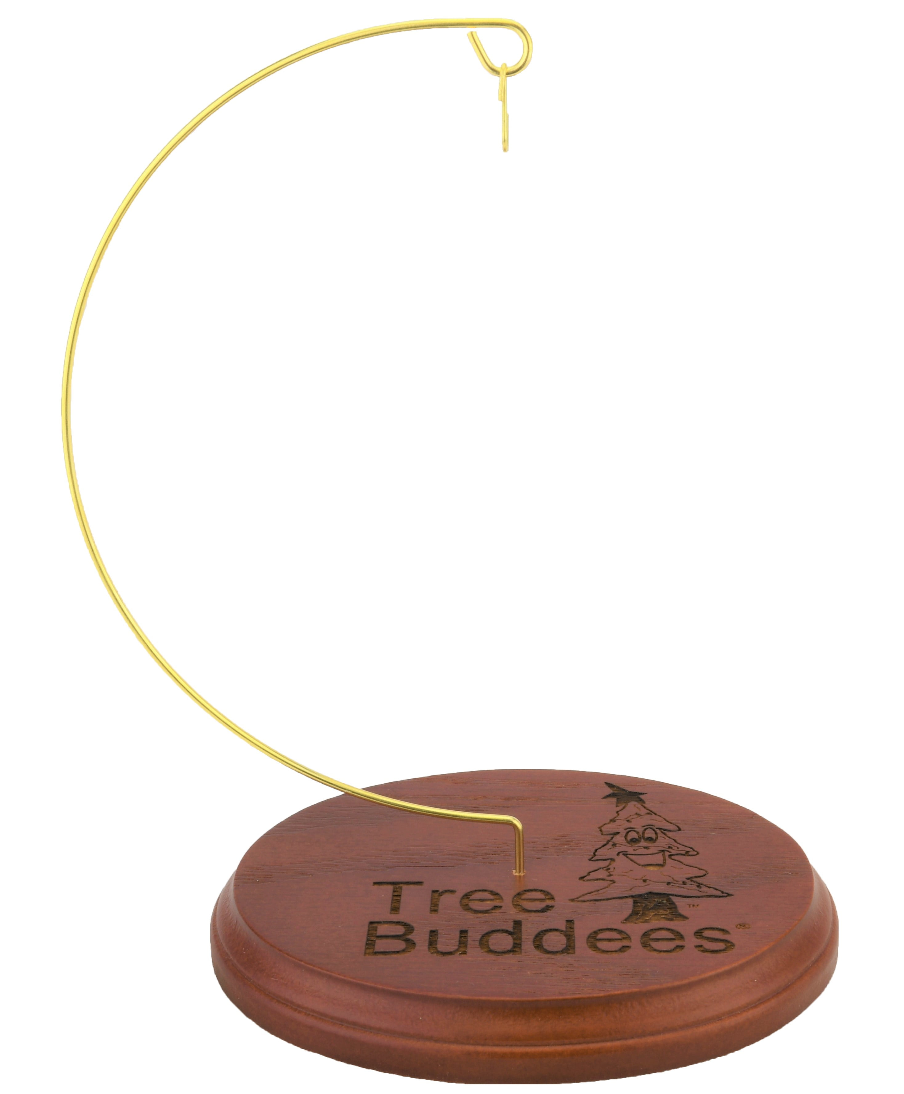 Tree Buddees Wooden Ornament Display Stand - Made of Walnut and Brass ...
