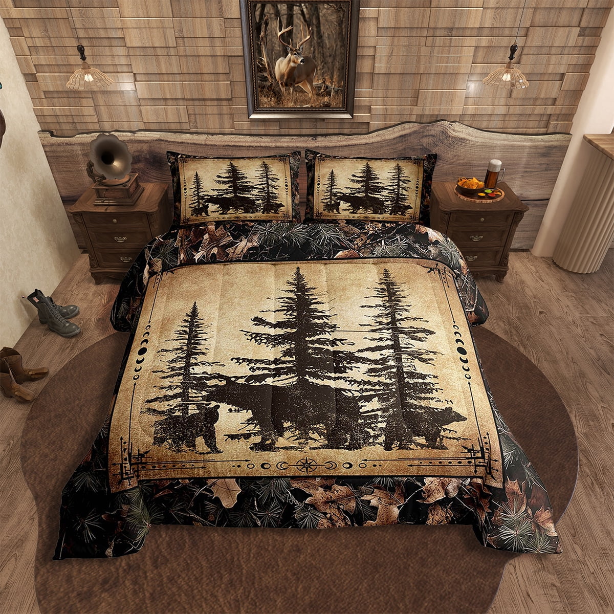 Tree Camo Cabin Comforter Set Full Rustic Farmhouse Bedding Sets ...