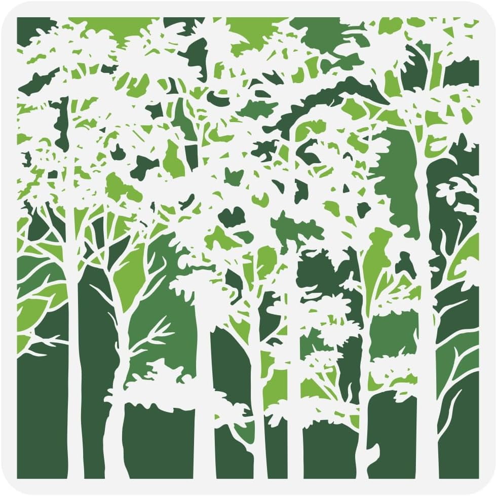 Tree Canopy Painting Large Stencil 11.8x11.8" Pet Towering Trees ...