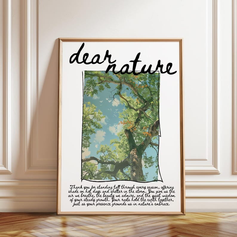 Tree Canopy Wall Art - Botanical Forest Sky Wall Poster – Nature Letter ...
