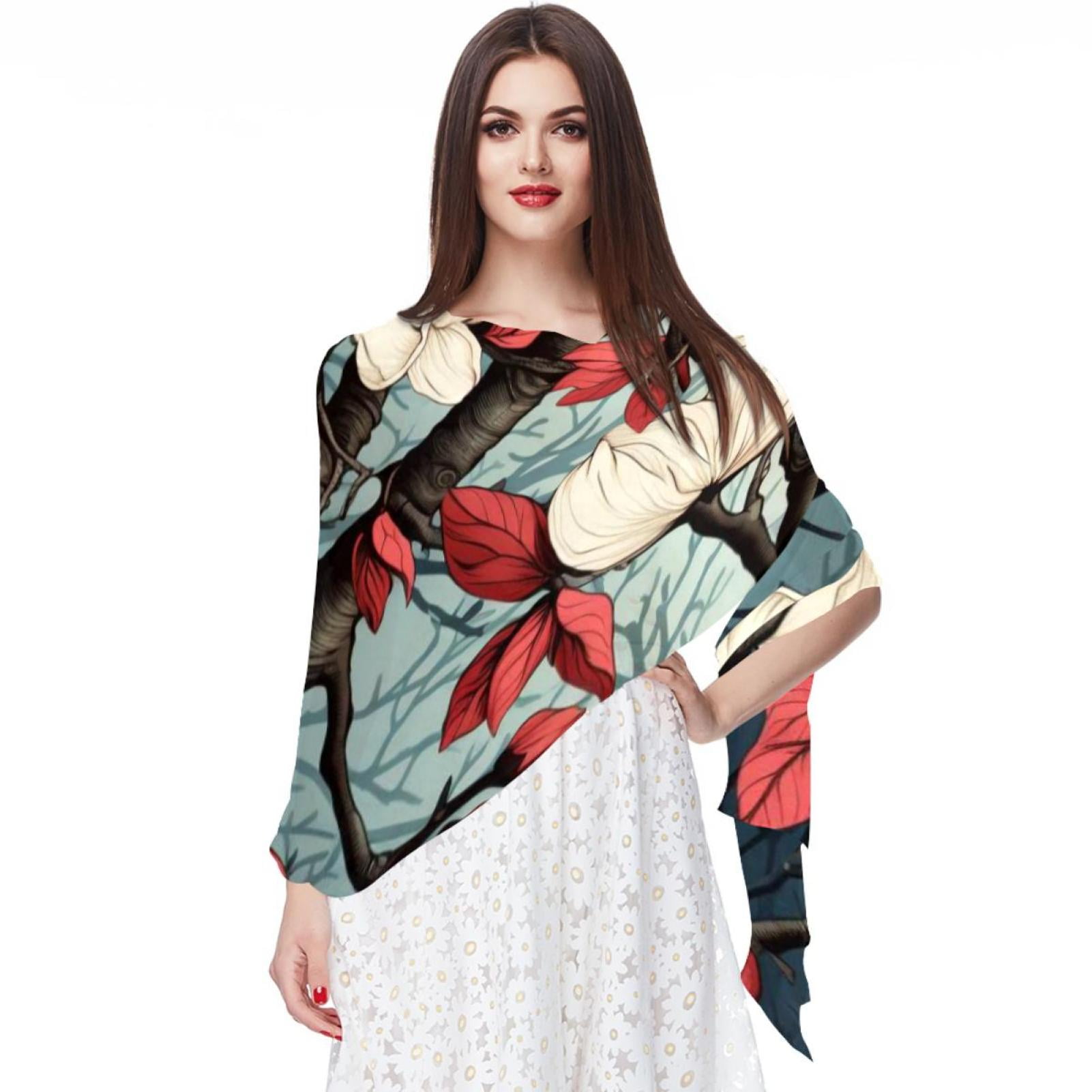 Tree Chiffon Head Scarf for Women - Translucent, Light, Breathable Silk ...