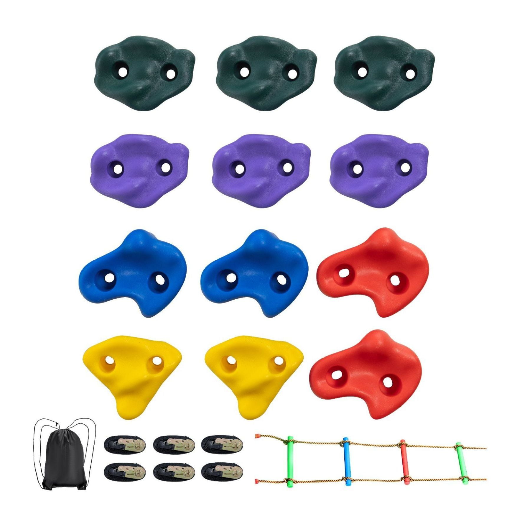Tree Climbing Kit 12 Climbing Holds 6 Ratchet Straps Climbing Ladder ...