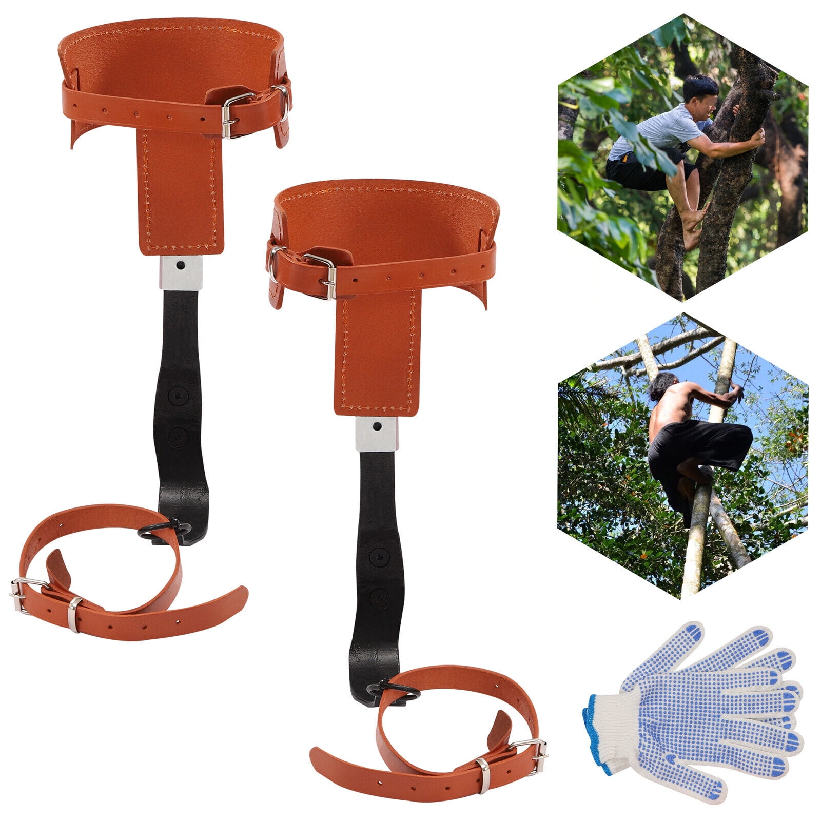 Tree Climbing Spike Set Pole Climbing Spurs Adjustable Safety Belt ...