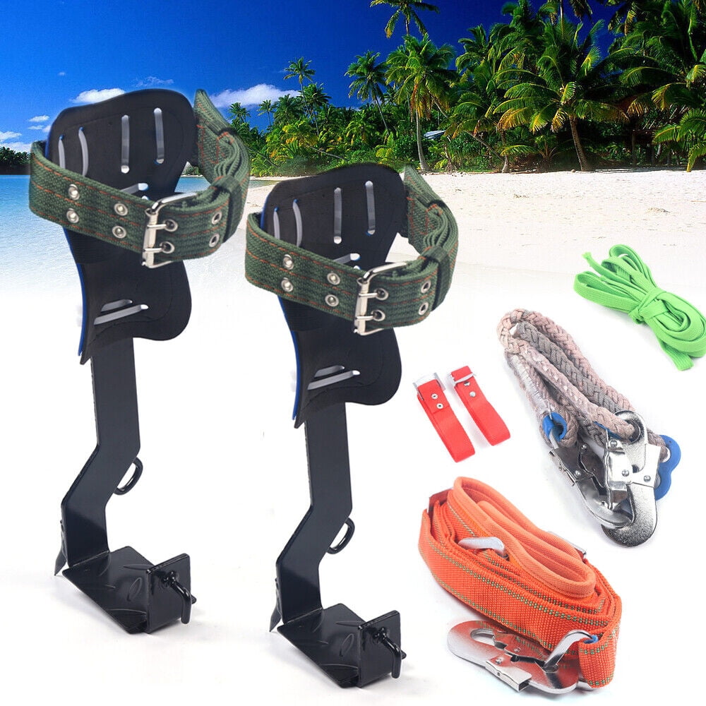 Tree Climbing Spike Set with Adjustable Rope and Safety Gear - Walmart.com